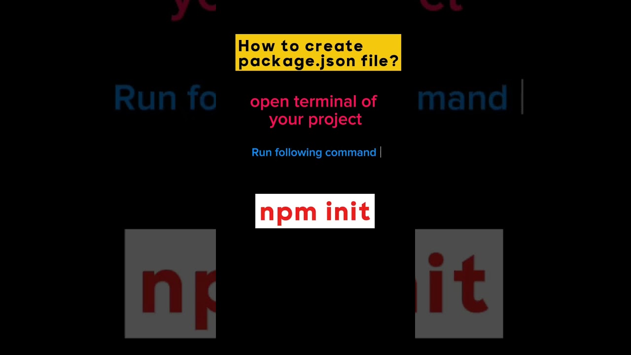 Package.json file create with just one command #governorsindhinitiative #code #typescript