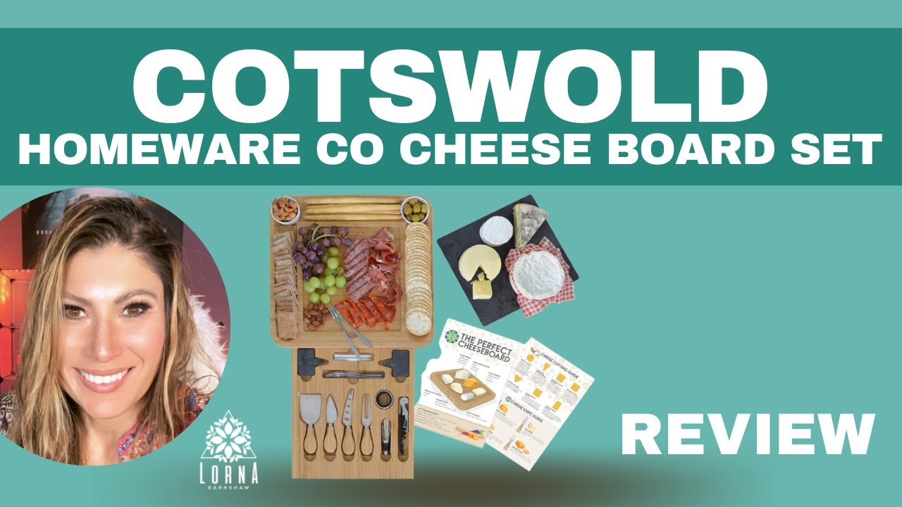 Cotswold Homeware Co Cheese Board Set - Wooden Cheese Serving Platter, Cheese Cutting Board & REVIEW