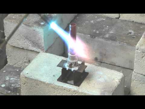 Brazing a copper tube to a brass fitting using Silver-flo™ 55 and Easy-flo™ flux
