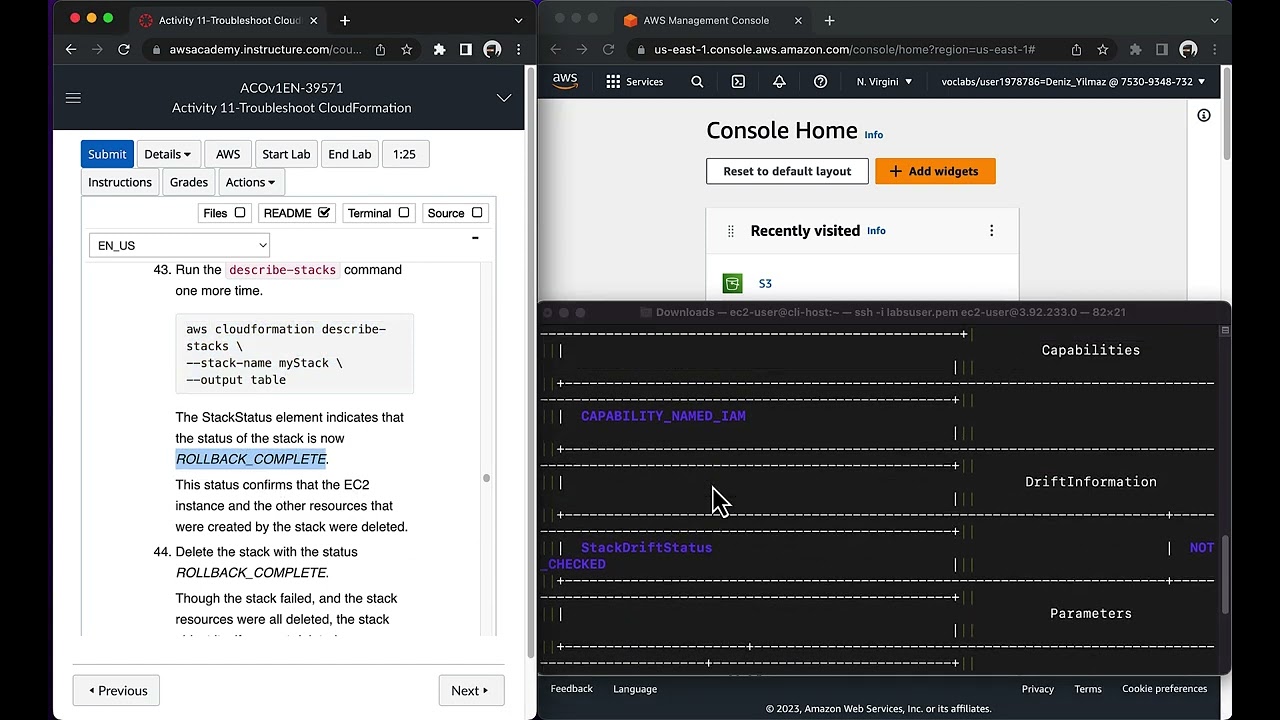 AWS Academy Cloud Operations (SysOps) Module 11: Activity 11-Troubleshoot CloudFormation