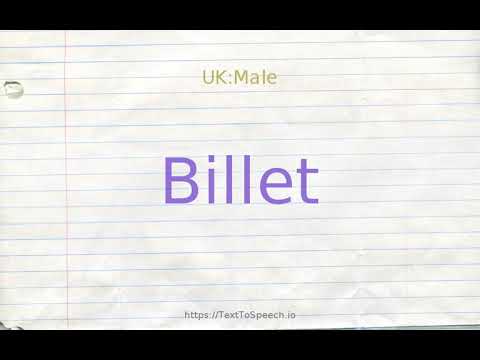 How to pronounce billet