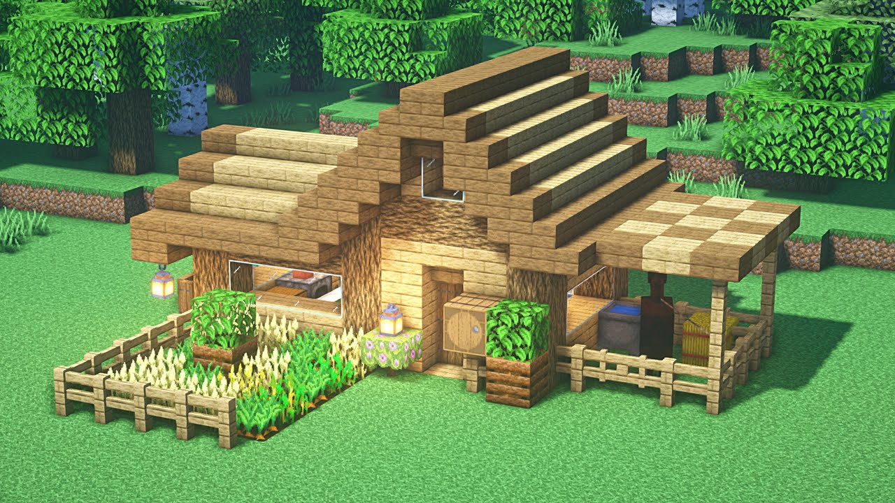 How to Build a Modern Farmhouse in Minecraft - Minecraft House Tutorial ...