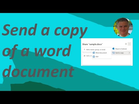 Share/Send a copy of a word document via Outlook365