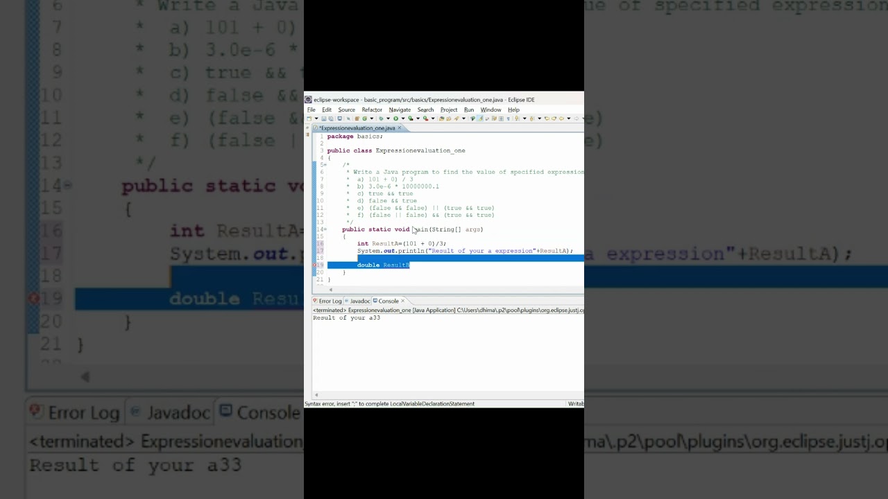 Evaluating Expressions in Java #java #coding #corejava #subscribe