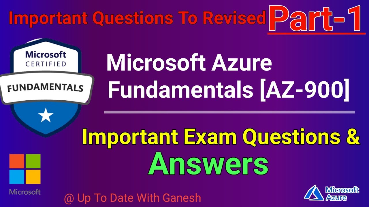 AZ-900 Real Exam Questions With Answers Part 1 | Microsoft Azure Fundamentals Certification |AZ 900