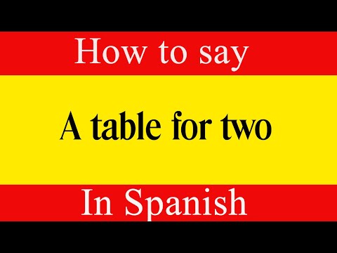 Learn Spanish & How To Say "A Table for Two" in Spanish | Learn Spanish Language