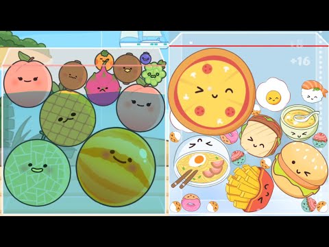Water Watermelon Game vs Food Merge 3D - ASMR Gameplay, Foods Ball Suika 2048 Fruits)