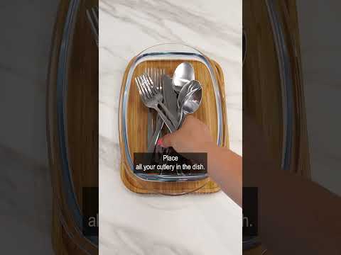 Clean cutlery without polishing. Sprinkle, pour and it's ready