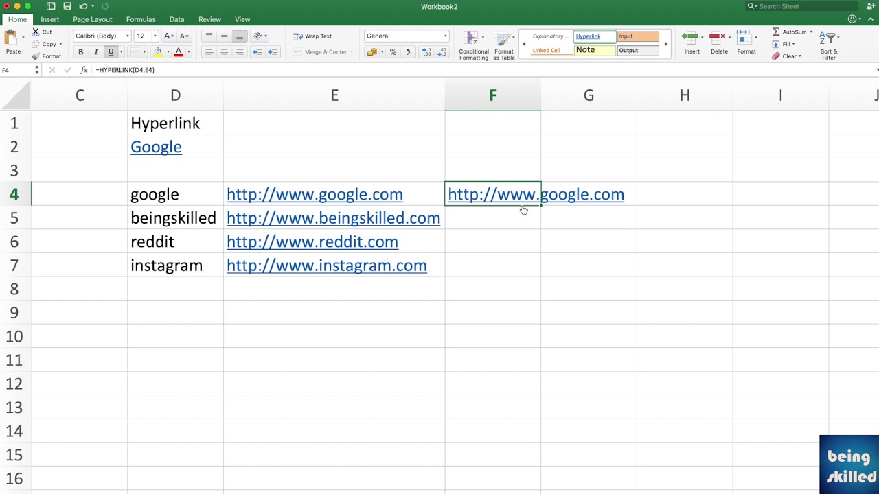 How to create hyperlinks in Excel using HYPERLINK Function? - Microsoft Excel Tutorial