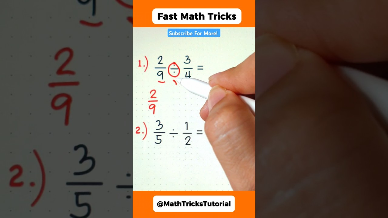 Dividing Fractions Tricks #MathTricksTutorial #maths #tutorial #mathematics #shorts #education