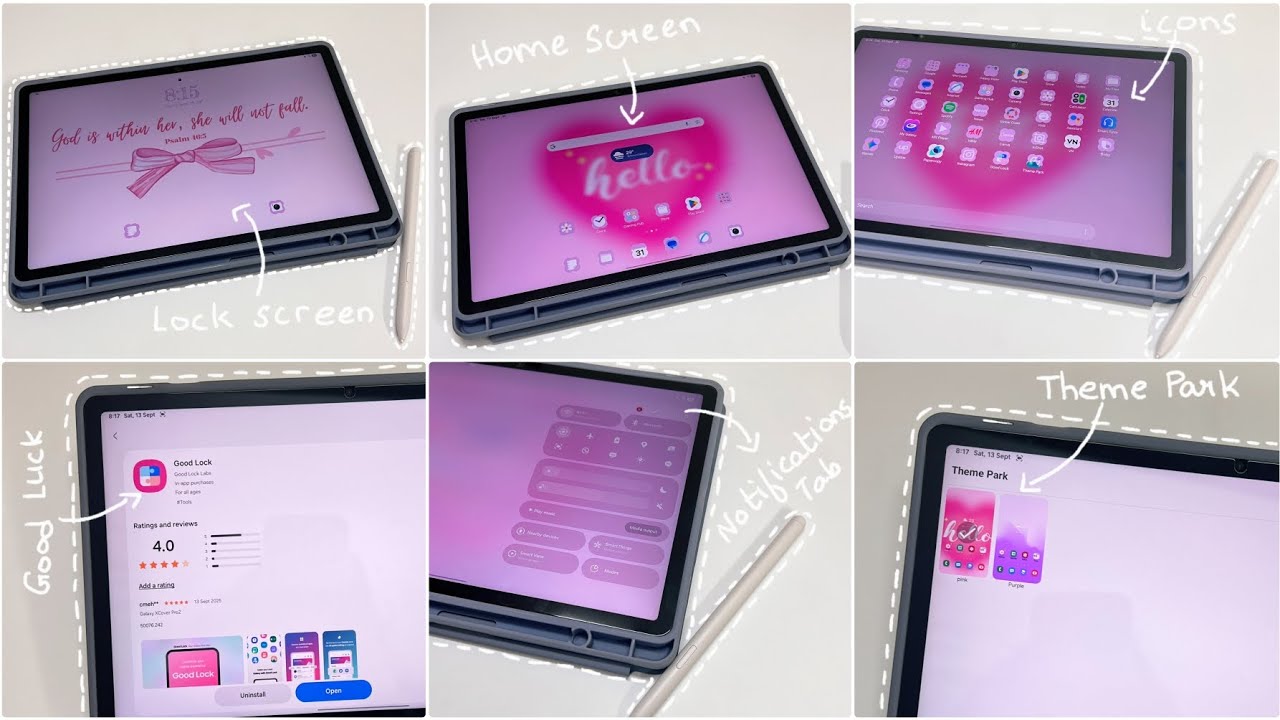 How I customized my Samsung S9 FE Tab 🎀| Aesthetic widgets🩷 |Cute and Aesthetic set up🌻✨💫