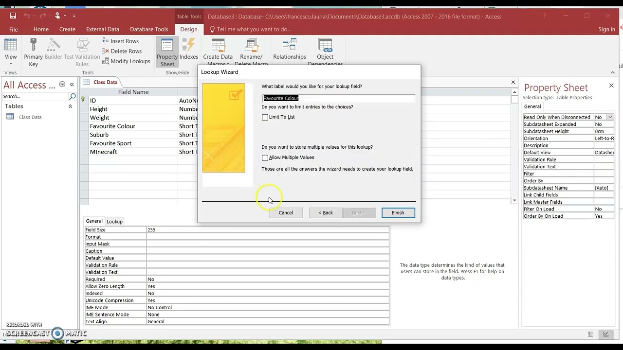 Activity 1 - Creating a Database