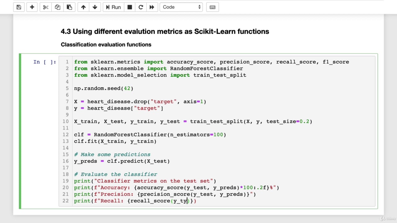 110 Evaluating A Model With Scikit learn Functions | Scikit-learn Creating Machine Learning Models