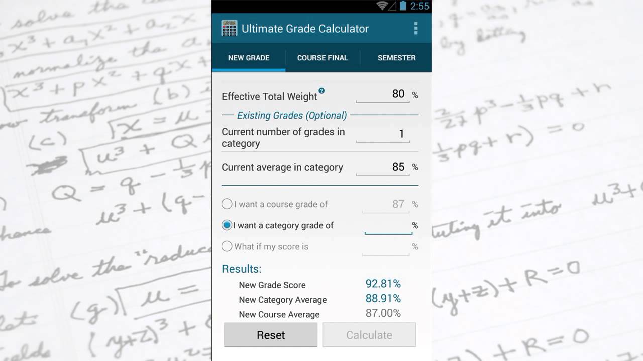 Ultimate Grade Calculator - Android App
