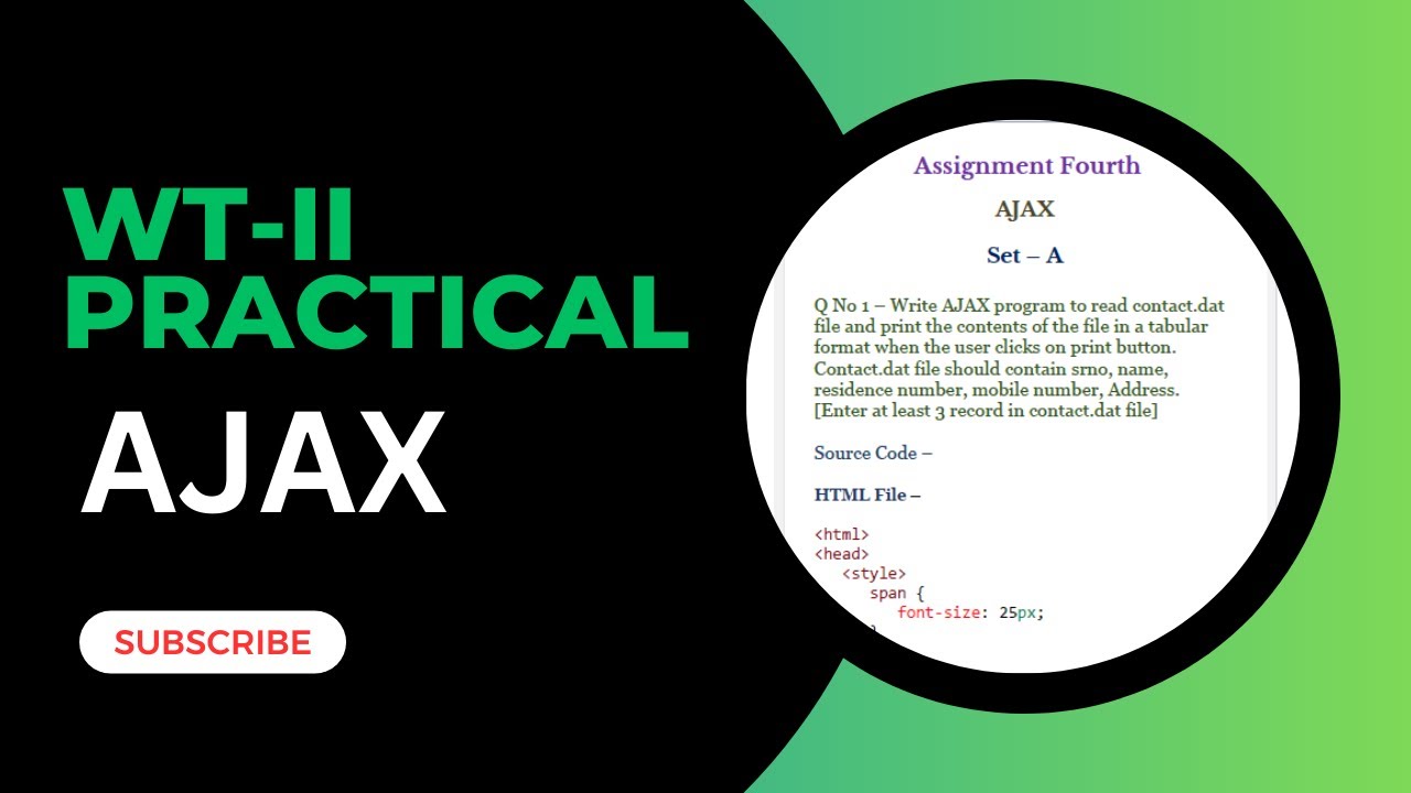 web technologies-II practical assignment 4 (AJAX) solutions programs 2023 || practical exam