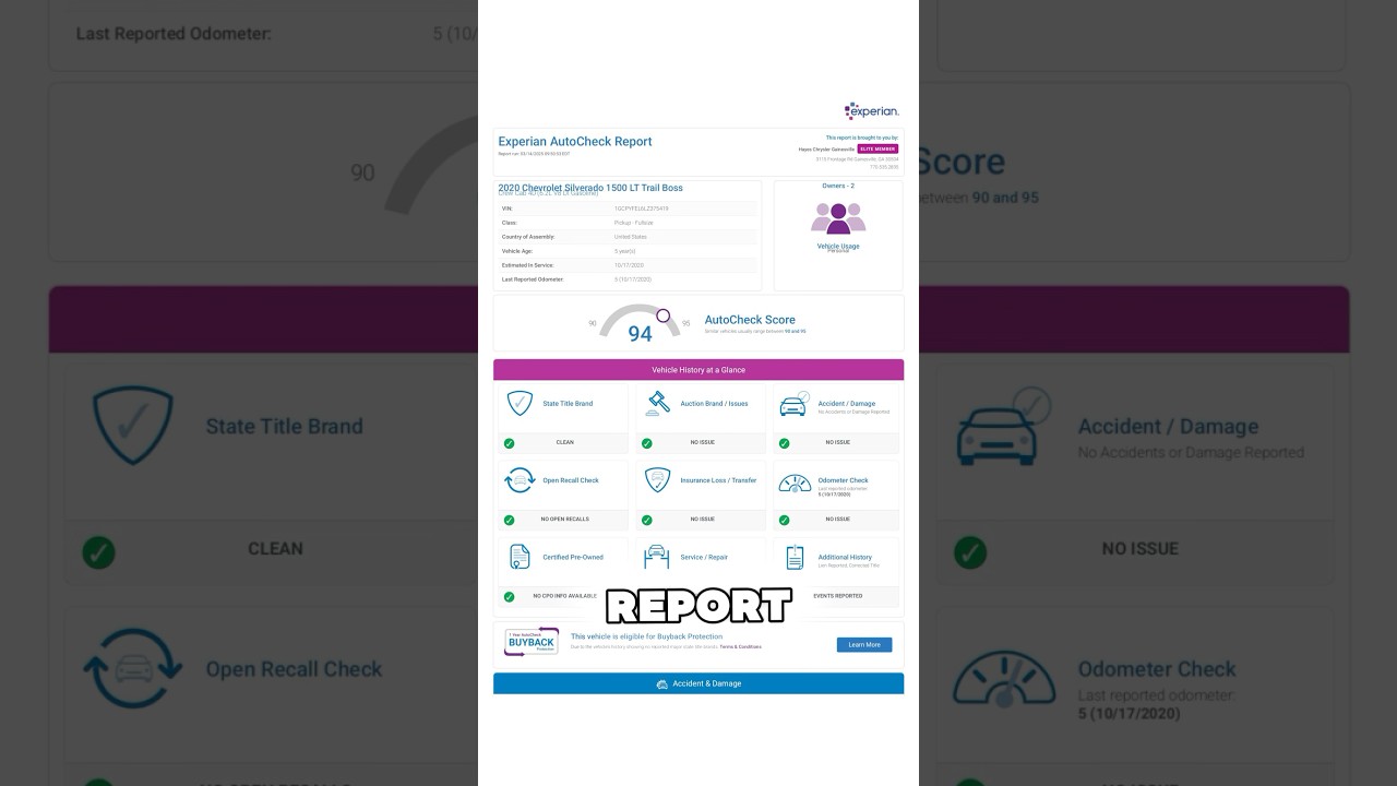How To Read A Vehicle History Report
