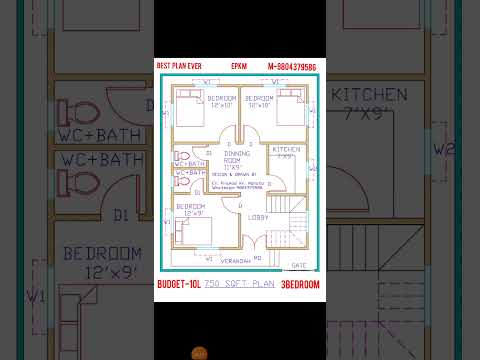 25 x 30 ll 3 BEDROOM ll 750 SQFT plan home design best plan in small area.