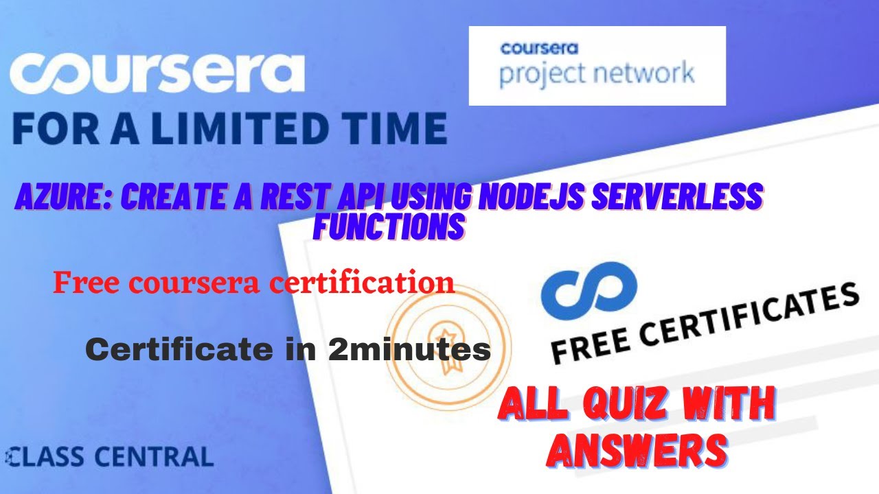 Azure: create a REST API using NodeJS Serverless Functions, All Quiz Answers.#coursera#learners