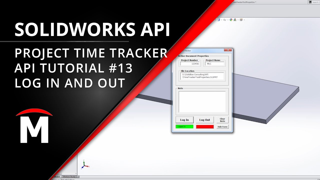 Project Time Tracker - Logging In and Out - SOLIDWORKS API Tutorial #13