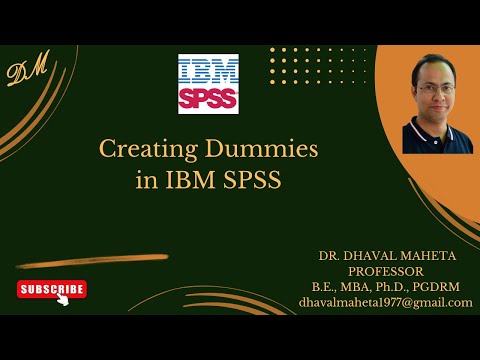 32. Creating Dummies in IBM SPSS || Dr. Dhaval Maheta
