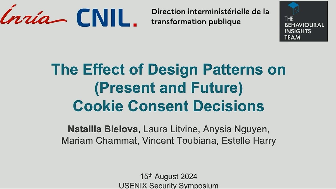 USENIX Security '24 - The Effect of Design Patterns on (Present and Future) Cookie Consent Decisions