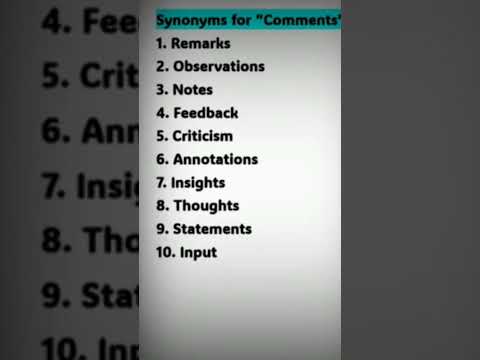 Synonyms for Comments, remarks, notes, feedback, Reviews