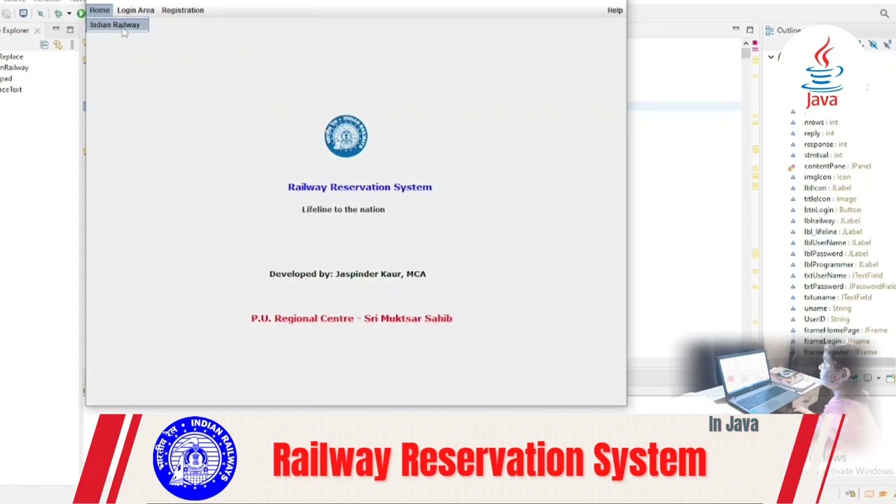 Railway Reservation Project in Advanced Java Programming | CSPunjab.Com