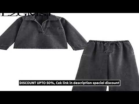 2024 Autumn Jeans Sets Women Turn-down Collar Casual Top Fashion High Waist Streetwear Female Denim