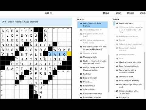 "Reacts Like a Superfan" Saturday Nov 23 2024 New York Times Crossword Puzzle SOLVED