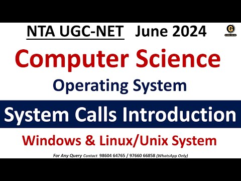 System Calls in Operating System Video Lecture - Crash Course for UGC NET Computer science