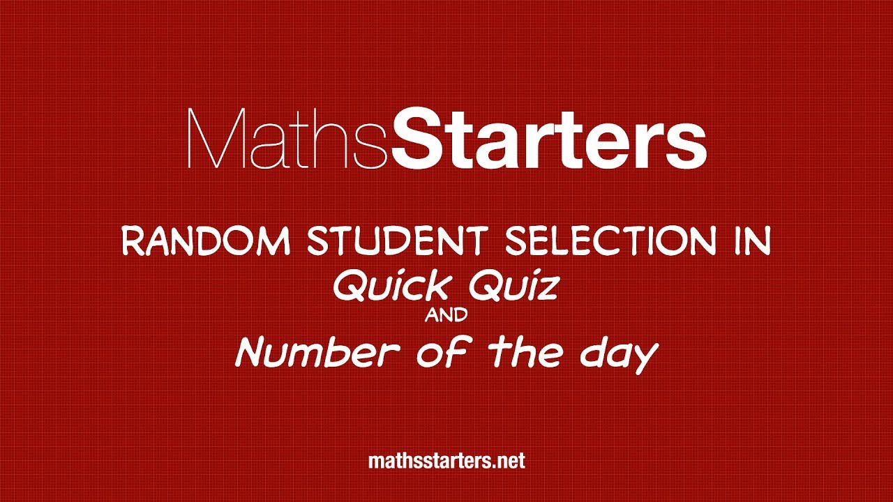 MathsStarters: Random student selection