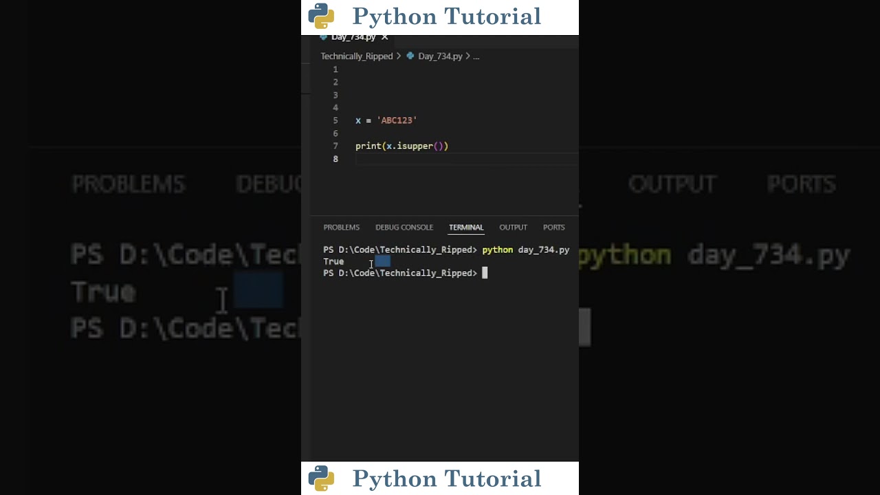 Easily Detect Uppercase Strings in Python | Python Tutorial