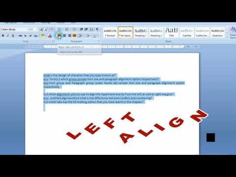 MS- WORD "4 Types of Alignment "