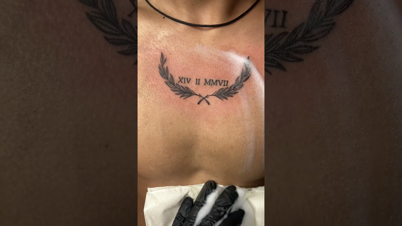 Roman numerals date tattoo #tattoo #romannumerals #romandatetattoo @syaahithetattoostudio