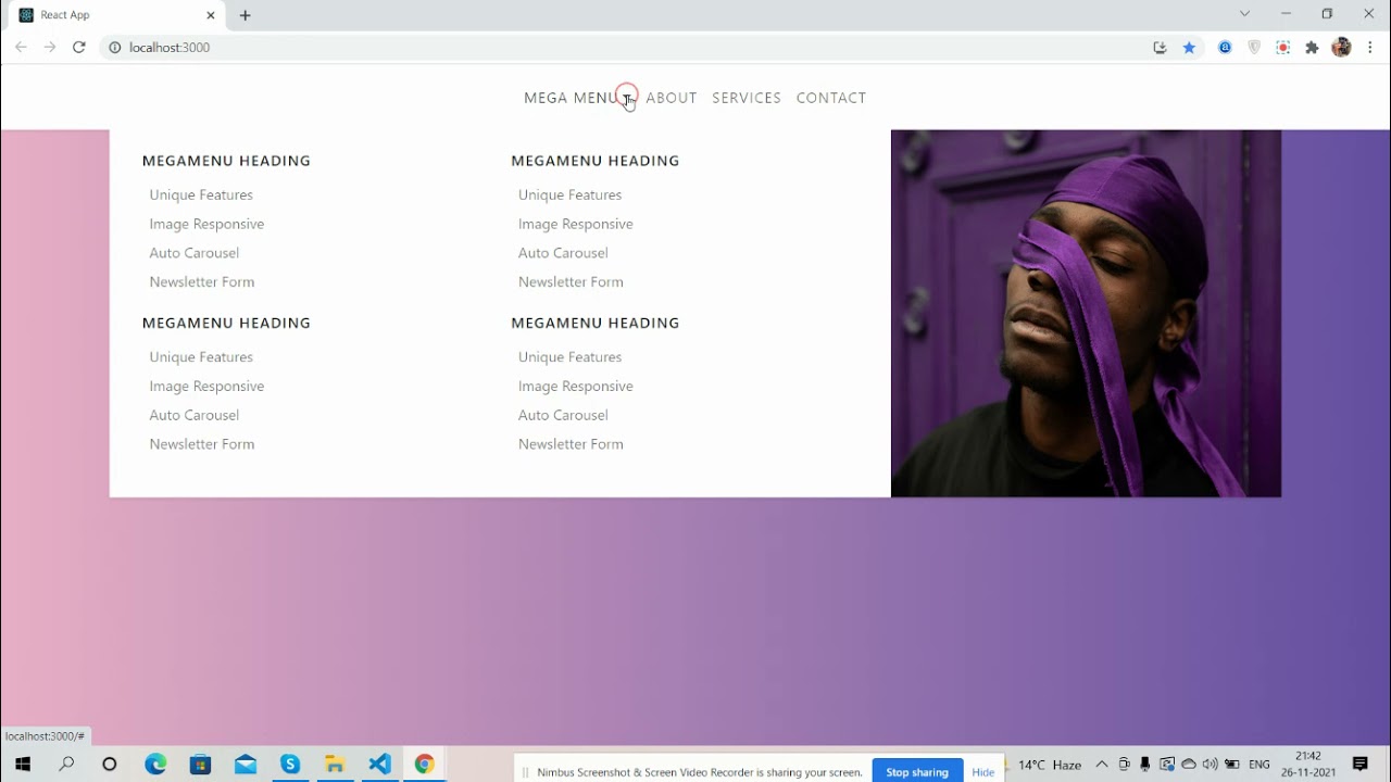 Reactjs Bootstrap 5 Megamenu Working Example