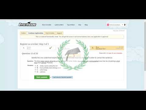 Essayshark Grammar Test Answers