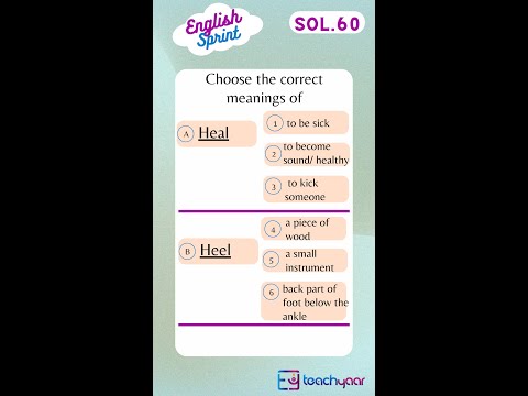 S60) Sol to : HEAL vs HEEL : Words sounding the same with different meanings | Learn English