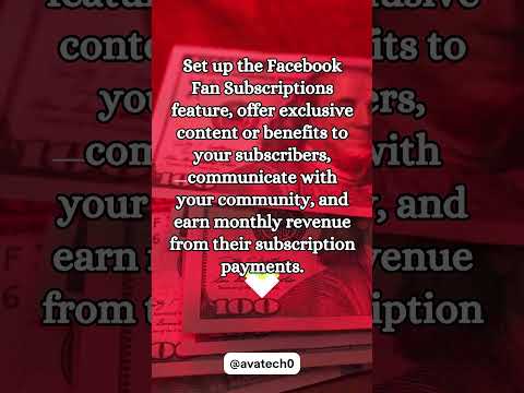 How can I monetize my Facebook page through fan subscriptions ? by AVA Tech.
