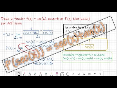Como determinar la derivada por definición de la secante