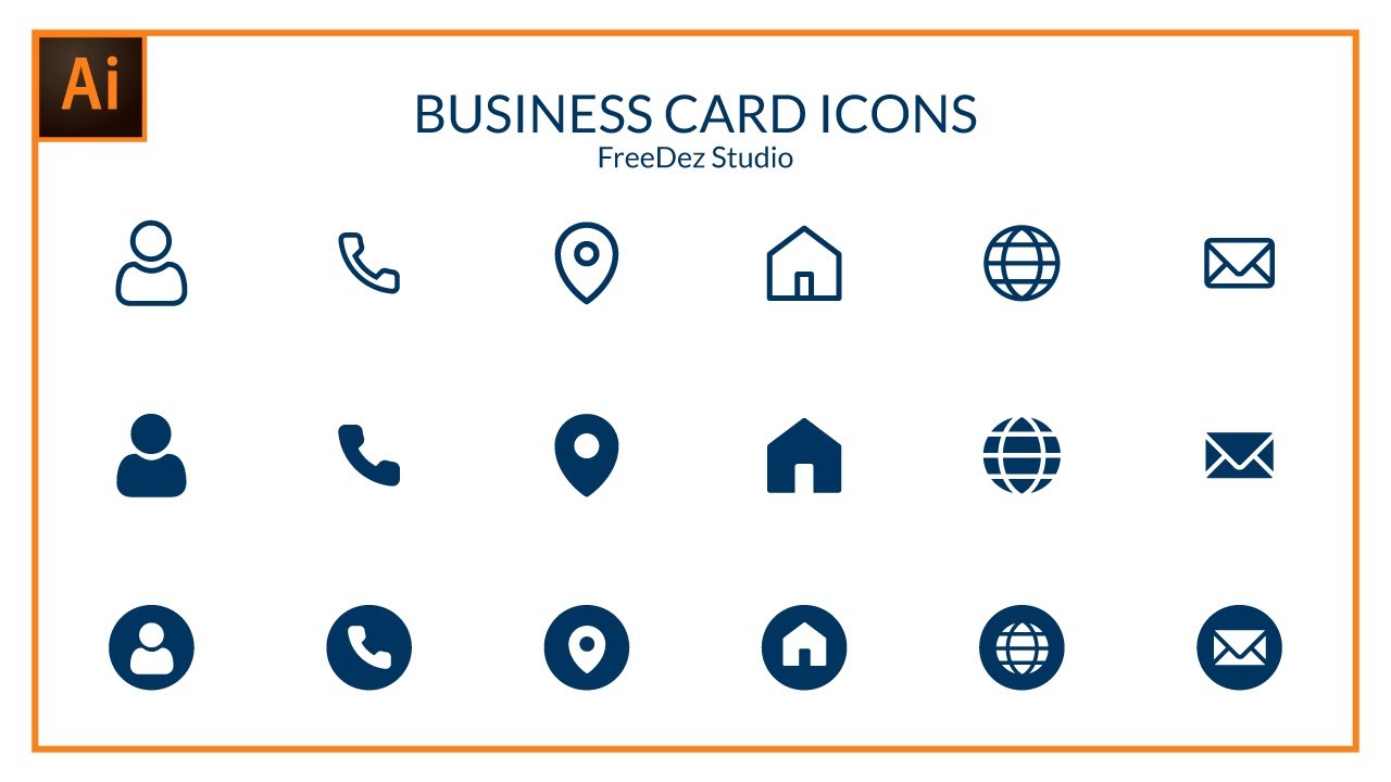 Business Card Icons Download FREE Illustrator (Ai) File | EPS File | Vector File | FreeDez Studio