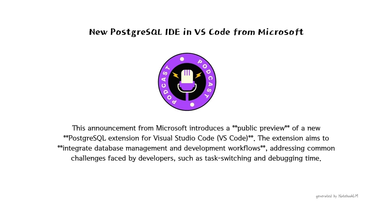 New PostgreSQL IDE in VS Code from Microsoft
