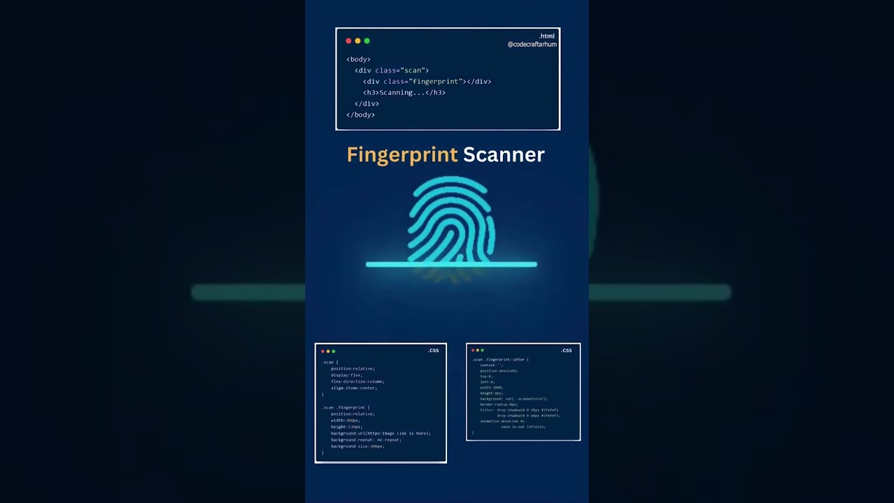 ✔️ Finger Print Scanning | HTML CSS Javascript