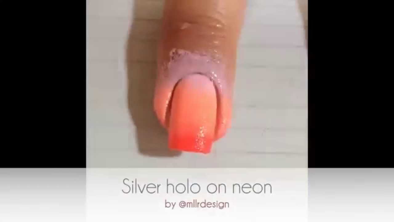 Silver holo on neon gradient