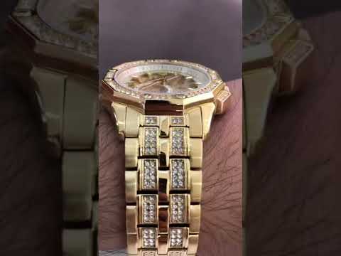 Bulova Octava Men's Yellow Gold Tone Bracelet Watch | 98A292 | 42 mm | Automatic |Yellow Gold Plated