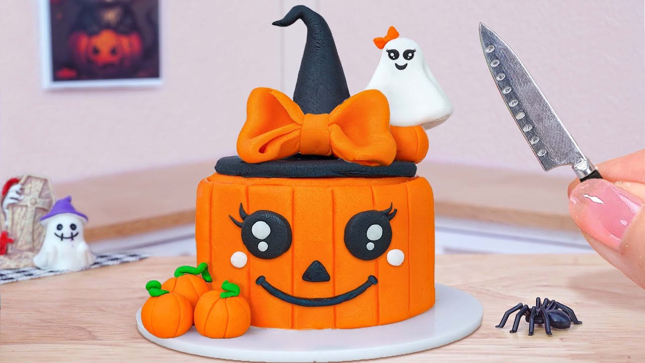 Mini Pumpkin Cakes 🎃 Miniature Fondant Halloween Cake Decorating | 1000+ Halloween Cakes Compilation