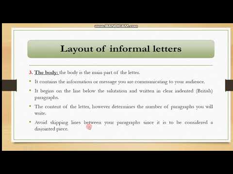 WRITING INFORMAL LETTERS