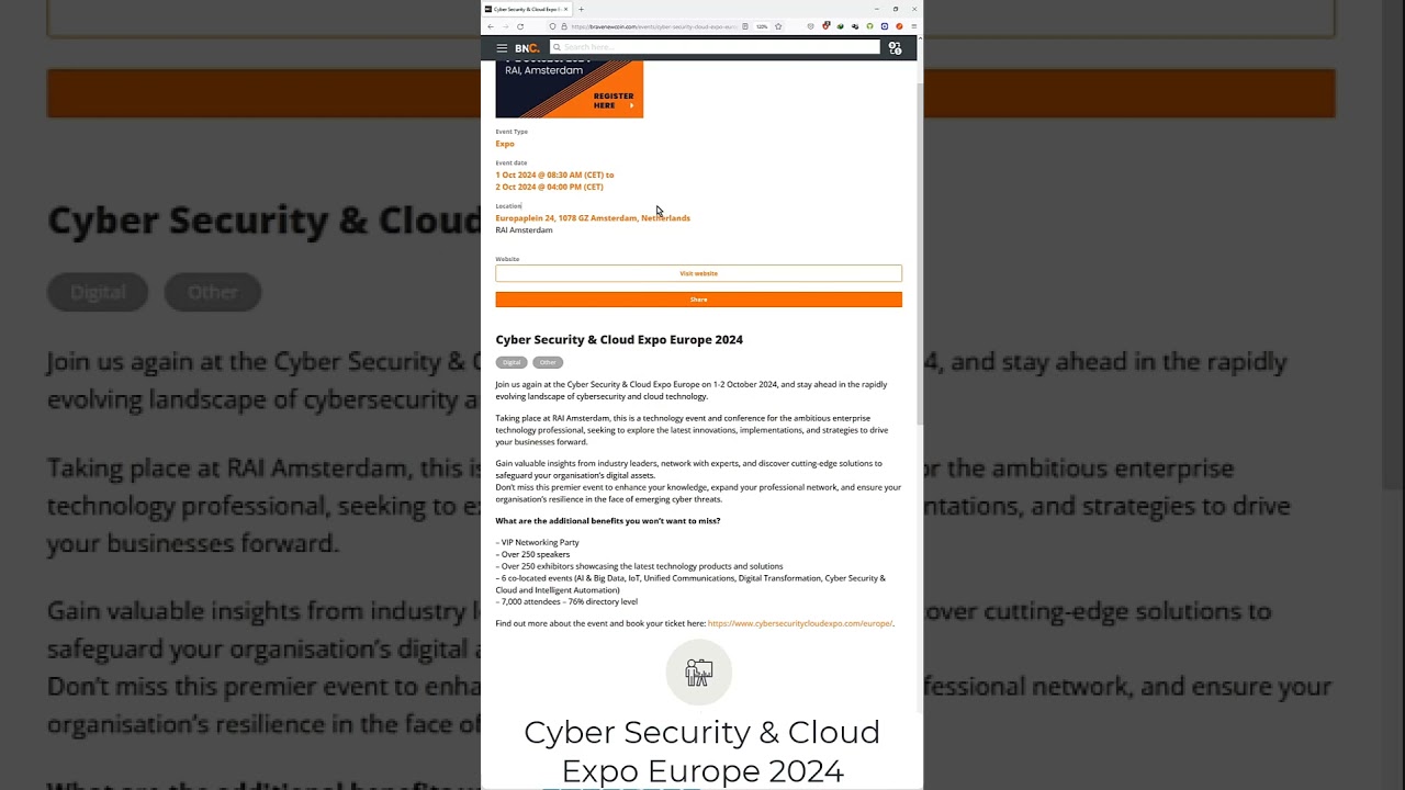Major Crypto Event | Cyber Security & Cloud Expo Europe 2024