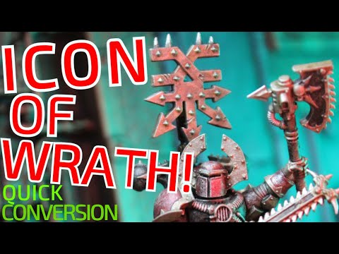 Convert A Khorne Berserker Icon Bearer from Two Spare Parts | 40K Conversion