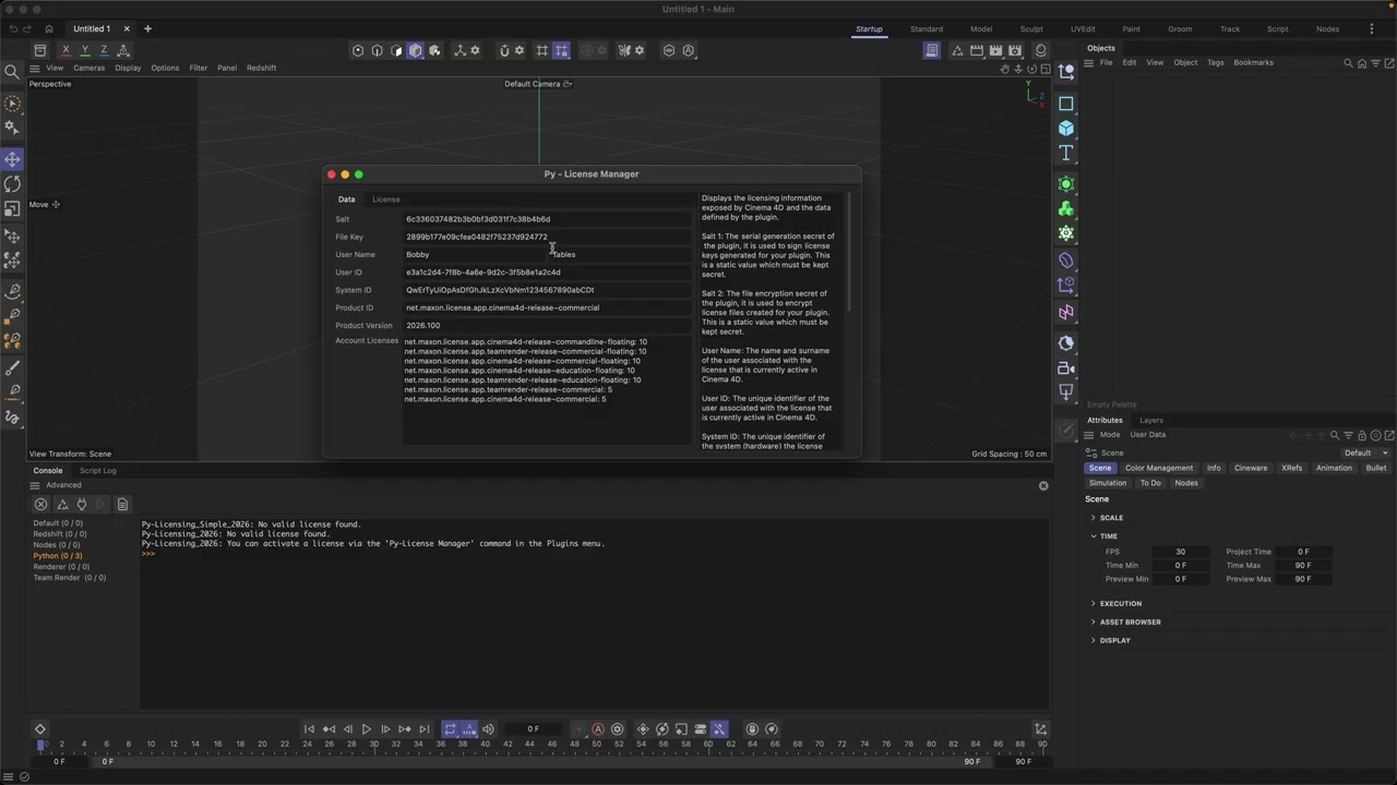 Cinema 4D Python SDK: How to Implement Licensing Workflows
