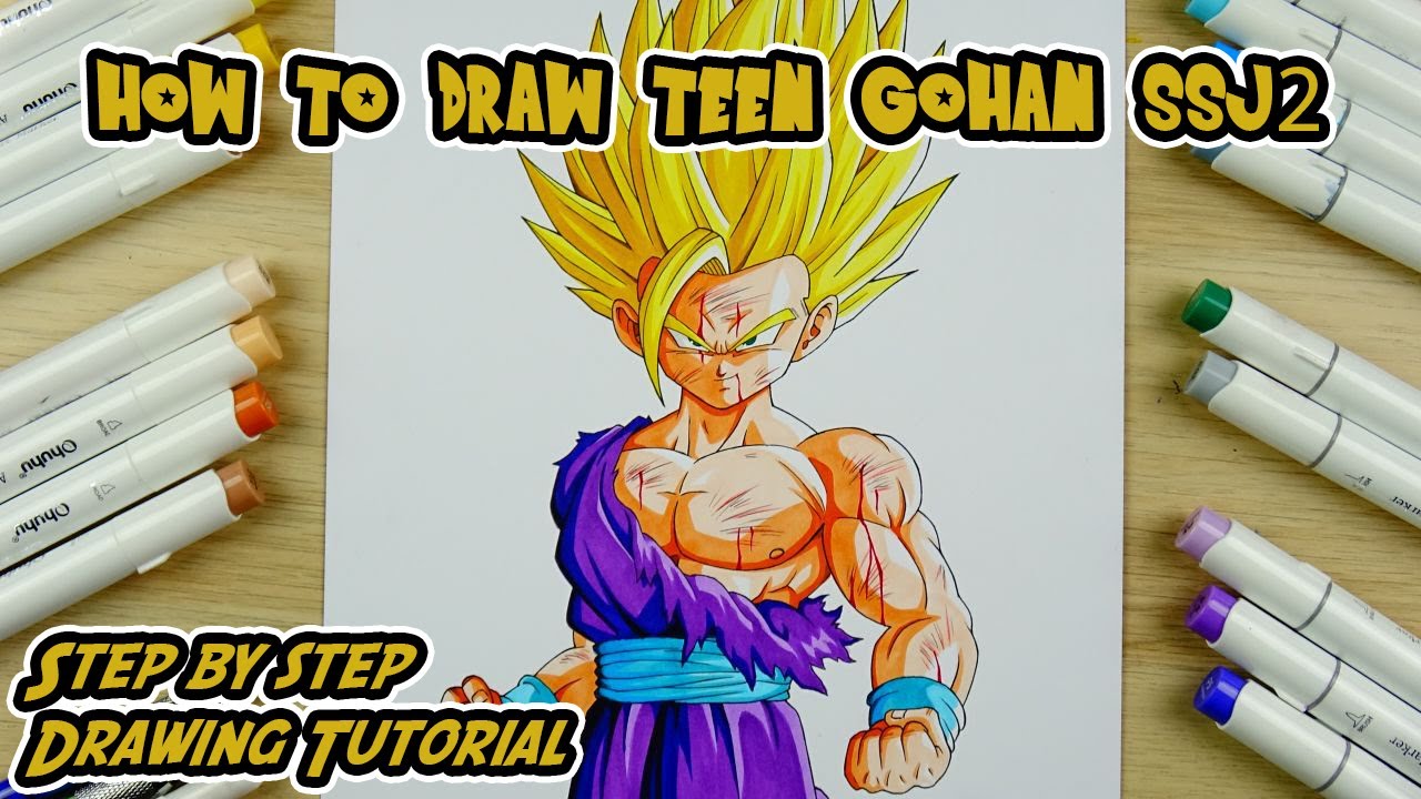 How to Draw Teen Gohan SSj2 + GIVEAWAY! | Drawing Tutorial | 4K